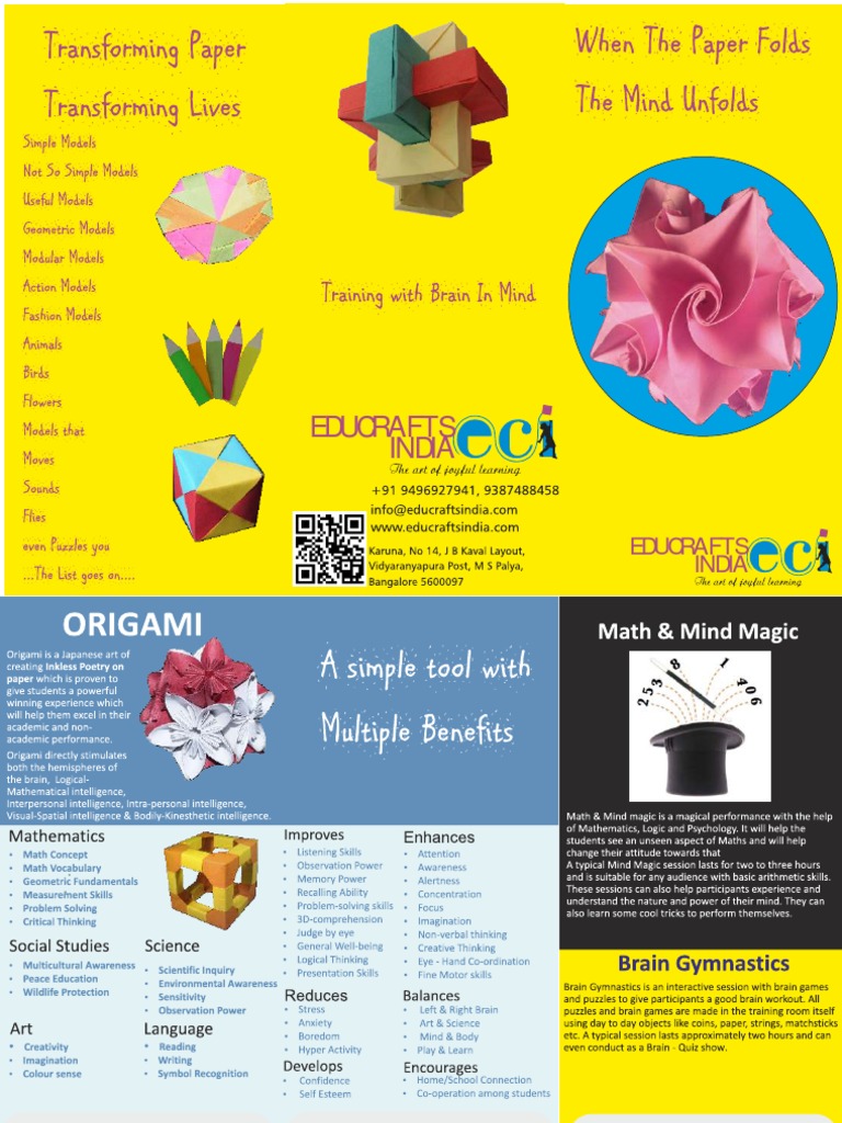 Educrafts India Origami Training Brochure | PDF