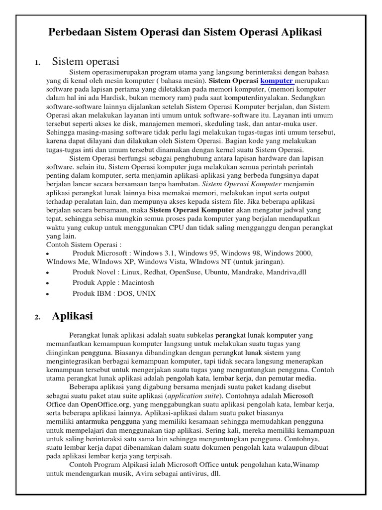 Sistem Operasi Vs Aplikasi Pdf Komputer 5697