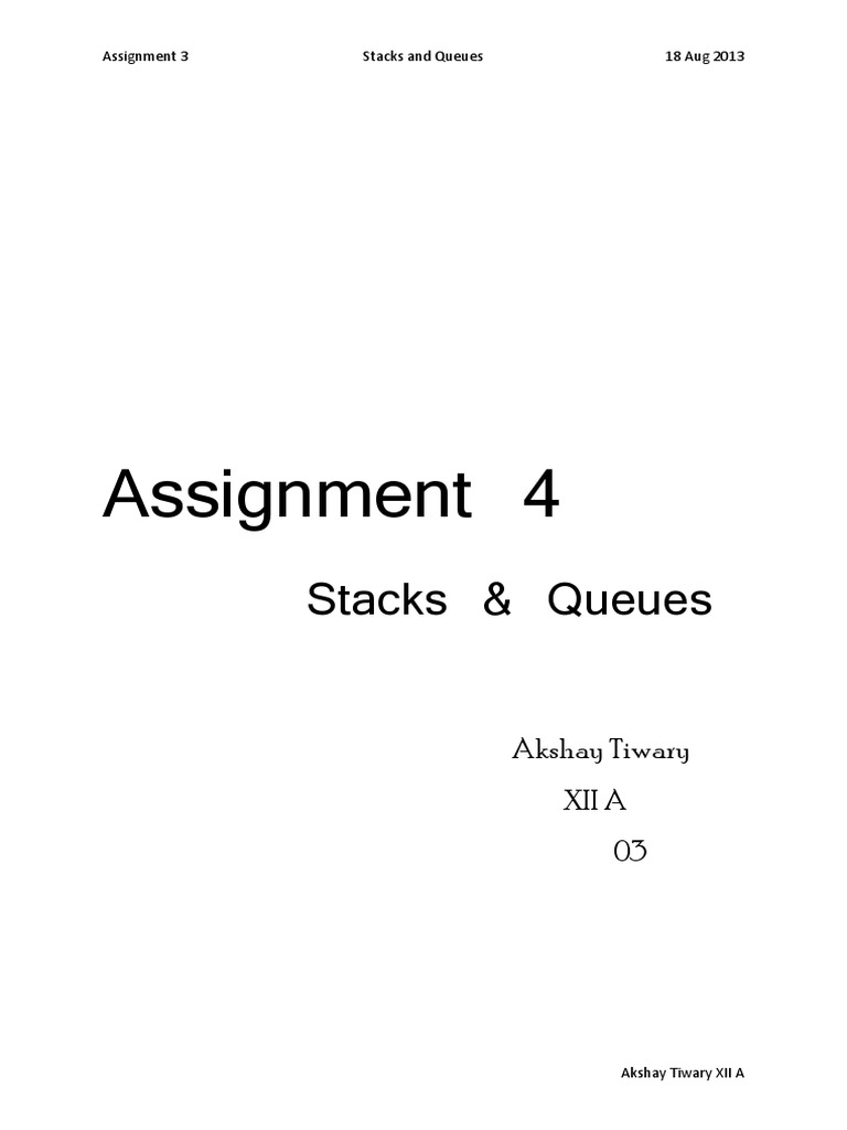 Homework on Stacks and Queues | PDF | Queue (Abstract Data Type ...