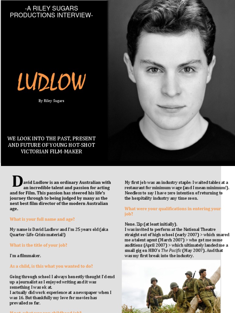 David Ludlow: Rising Filmmaker Insights | PDF | Media | Leisure