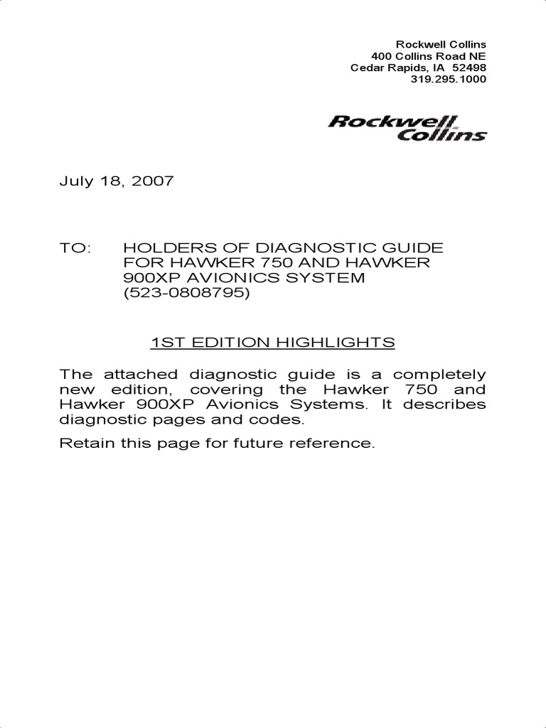 Rockwell Collins 400 Collins Road NE Cedar Rapids, IA 52498 319.295. ...