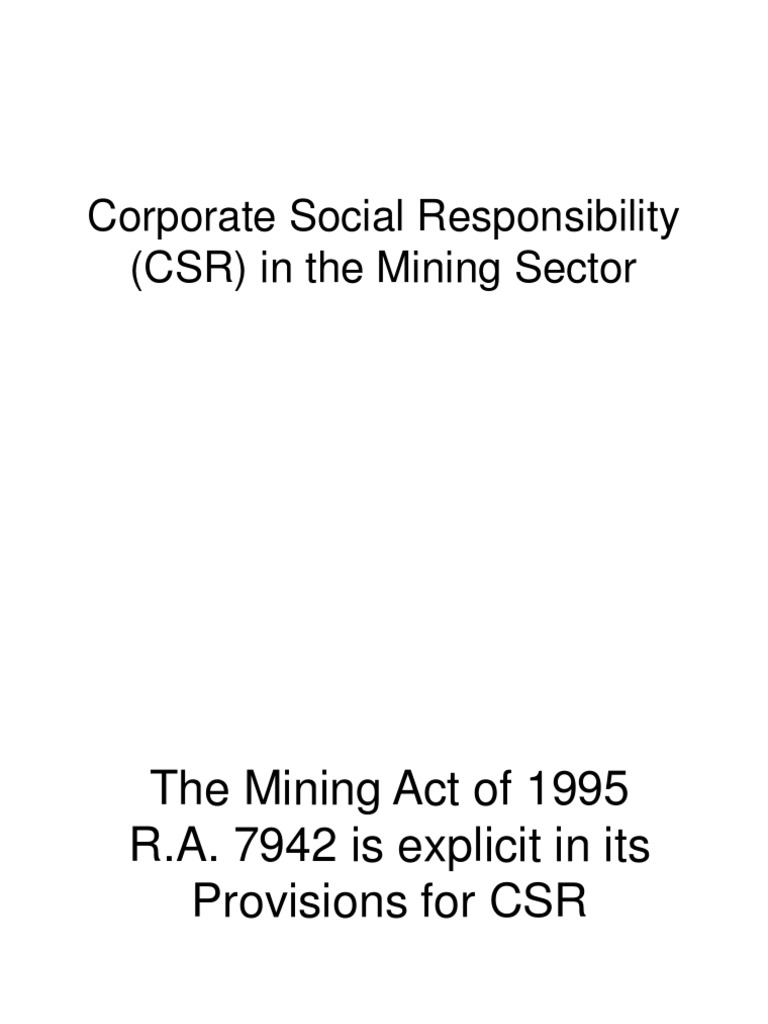 CSR Strategies in Mining Sector | PDF | Science & Mathematics