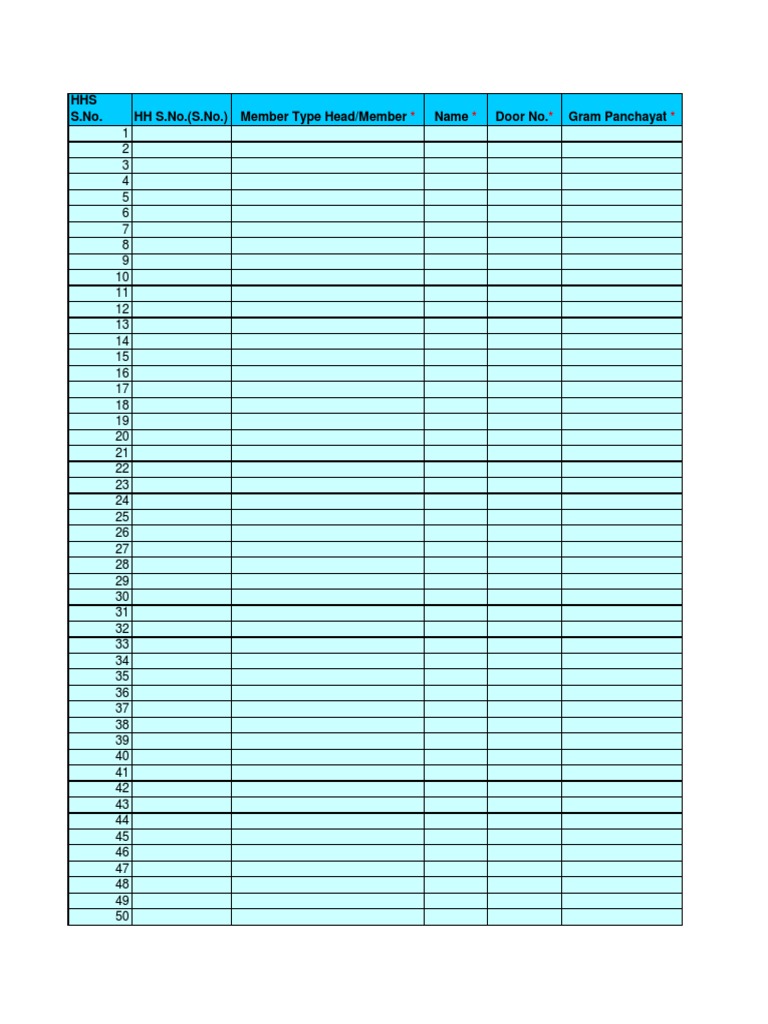 Household Survey Form Template | PDF