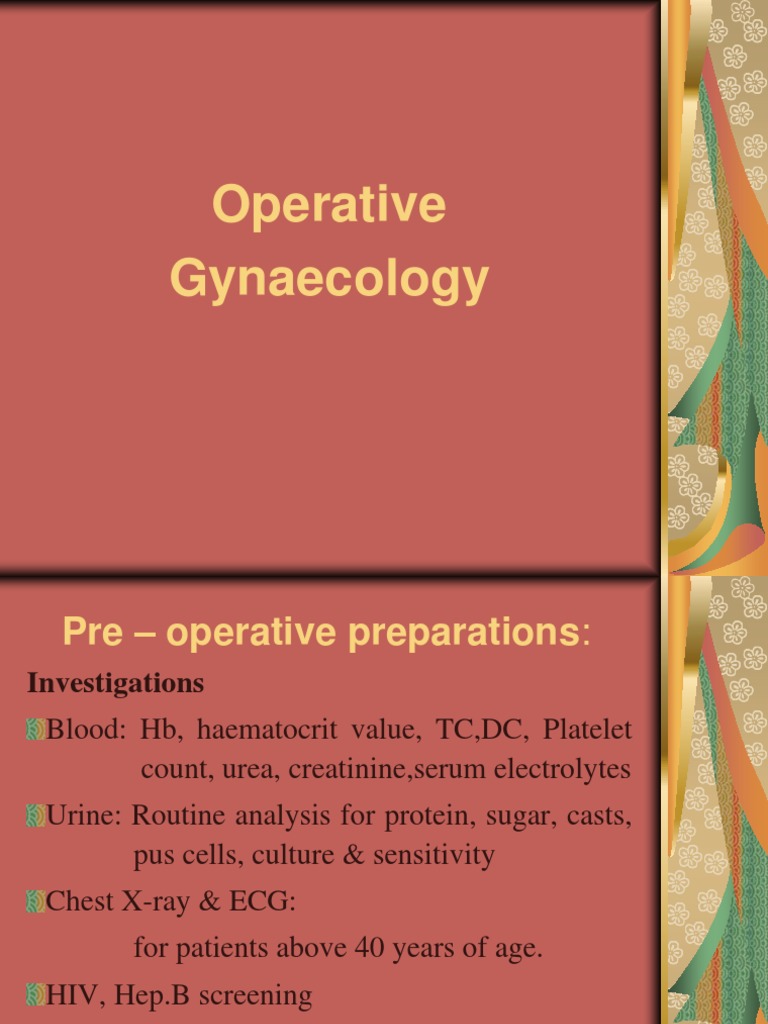 Operative Gynaecology | PDF | Ovarian Cancer | Uterus