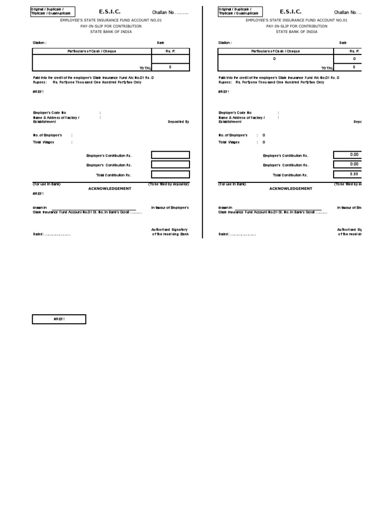 ESI Challan | PDF | Deposit Account | Service Industries