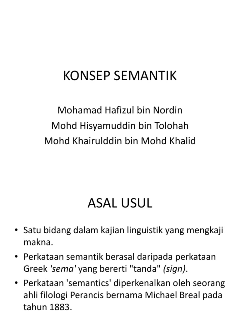 Konsep Semantik Bahasa Melayu | PDF