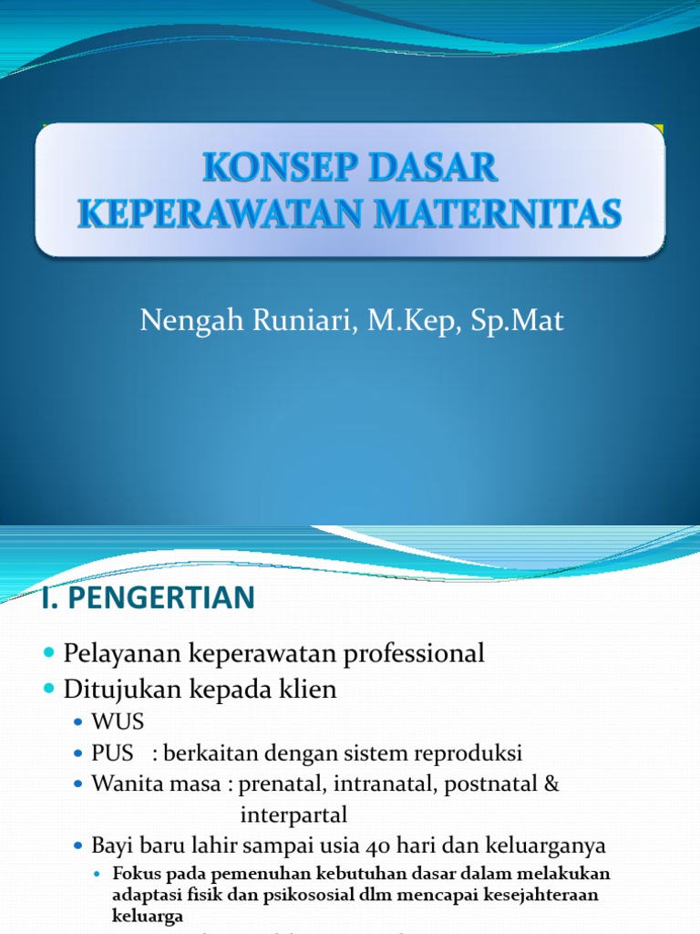 Konsep Dasar Keperawatan Maternitas | PDF | Pengembangan Diri