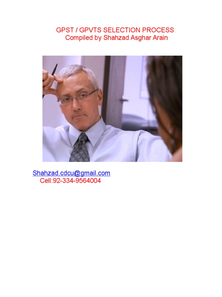 GPST Selection Process Guide | PDF | Health Care | Epidemiology