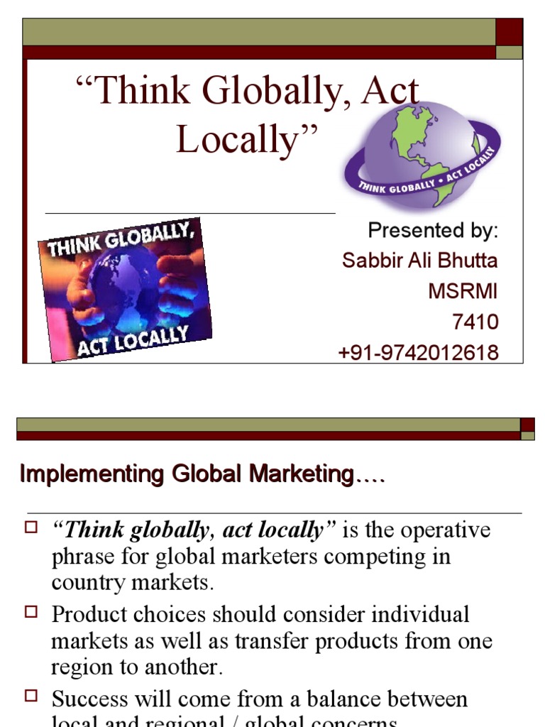 Think globally, act locally | Marketing | Microeconomics