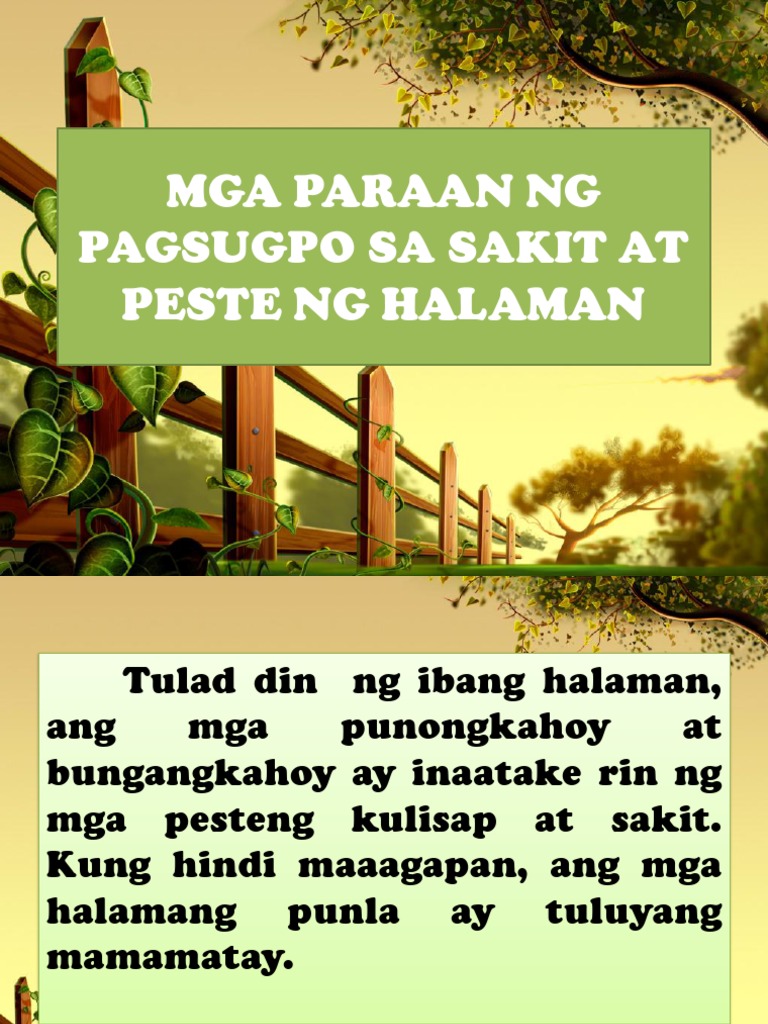 Mga Paraan NG Pagsugpo Sa Sakit at Peste | PDF