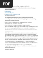 Four Tests of Employer-Employee Relationship | PDF | Employment ...