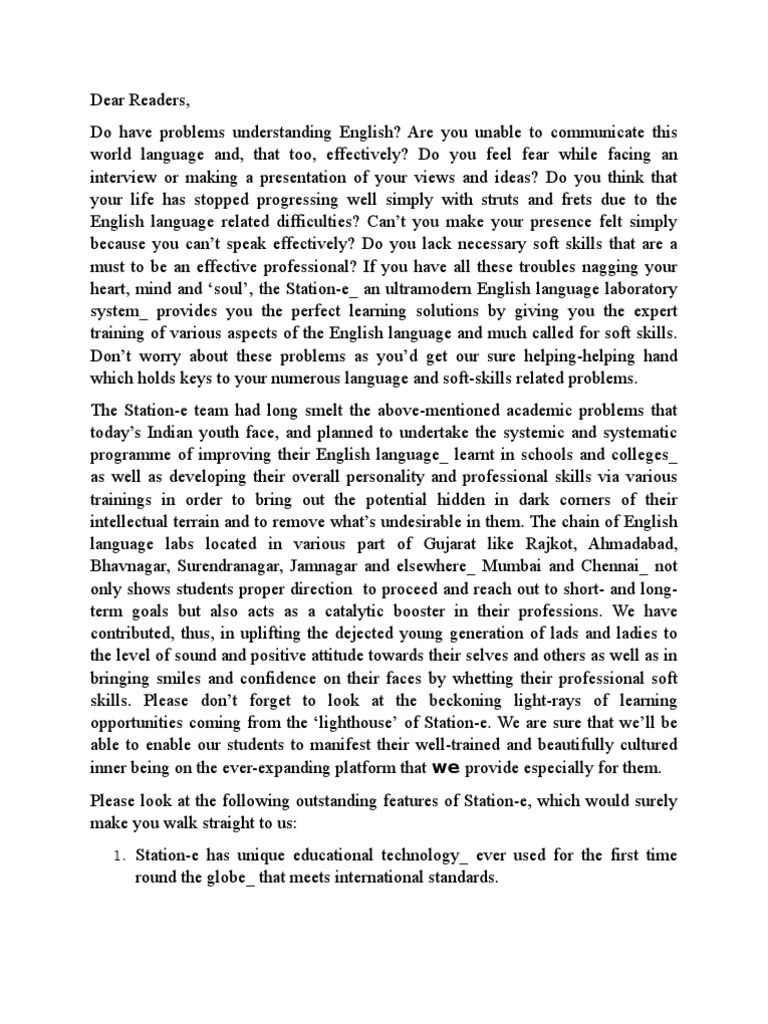 Dear Readers | PDF | Communication | Cognition