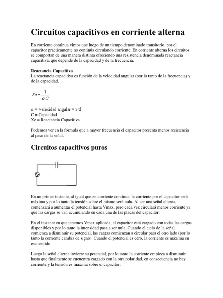 Circuitos Capacitivos en Corriente Alterna | PDF | Inductor ...