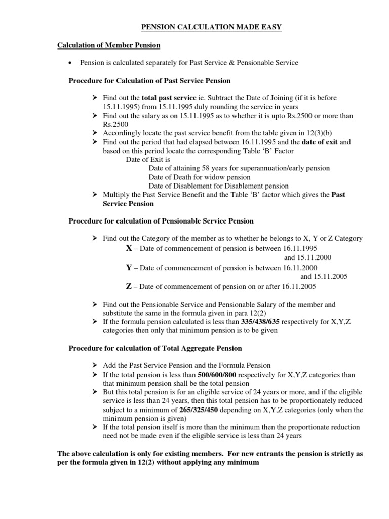 Pension Calculation Made Easy | PDF