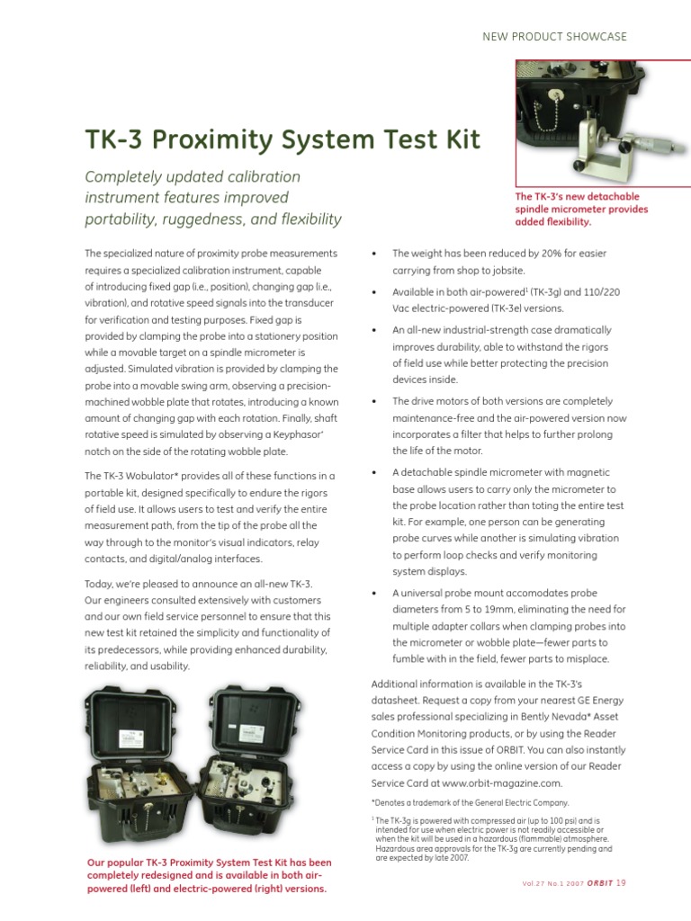 NEW TK-3 PROXIMITY TEST KIT | PDF | Calibration | Electrical Engineering