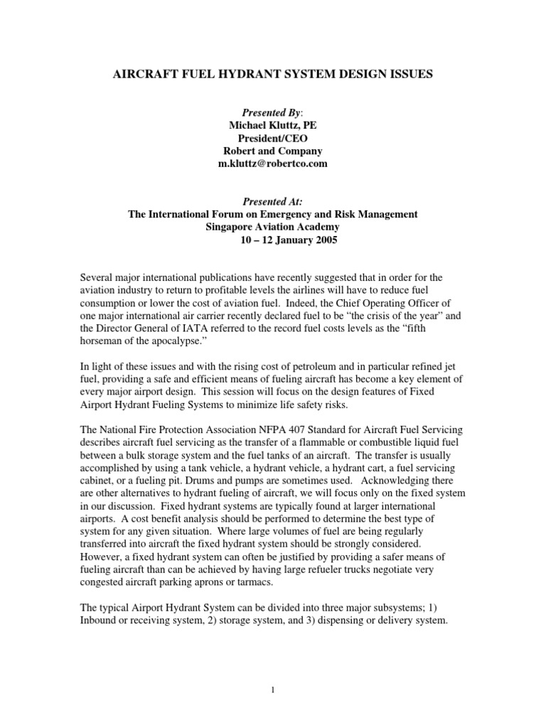 AIRCRAFT FUEL Hydrant System Design | PDF | Jet Fuel | Jet Engine