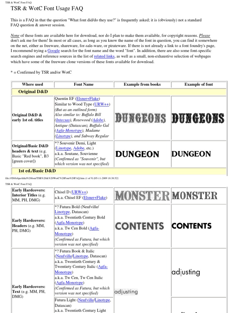 DD Fonts | PDF | Dungeons & Dragons | Typography