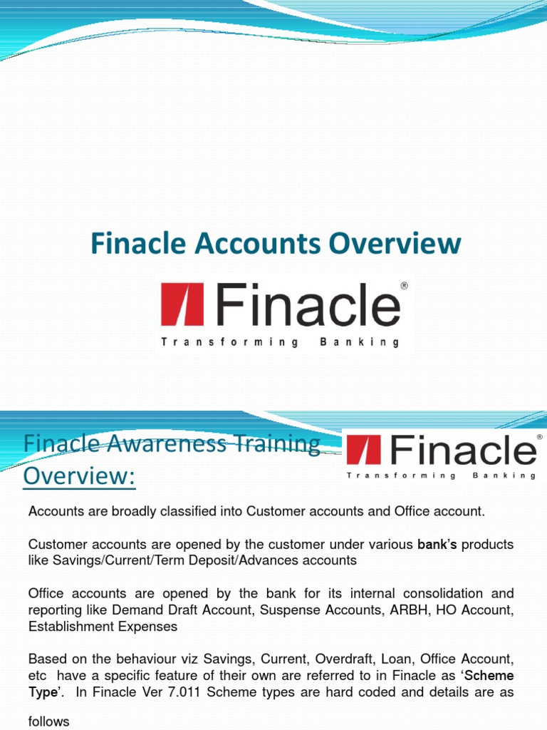 Finacle Accounts | Download Free PDF | Financial Transaction | Banks