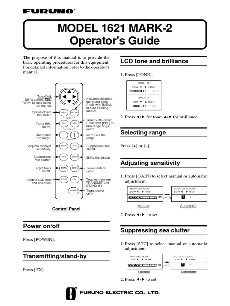 MODEL 1621 MARK-2 Operator's Guide: LCD Tone and Brilliance | PDF ...