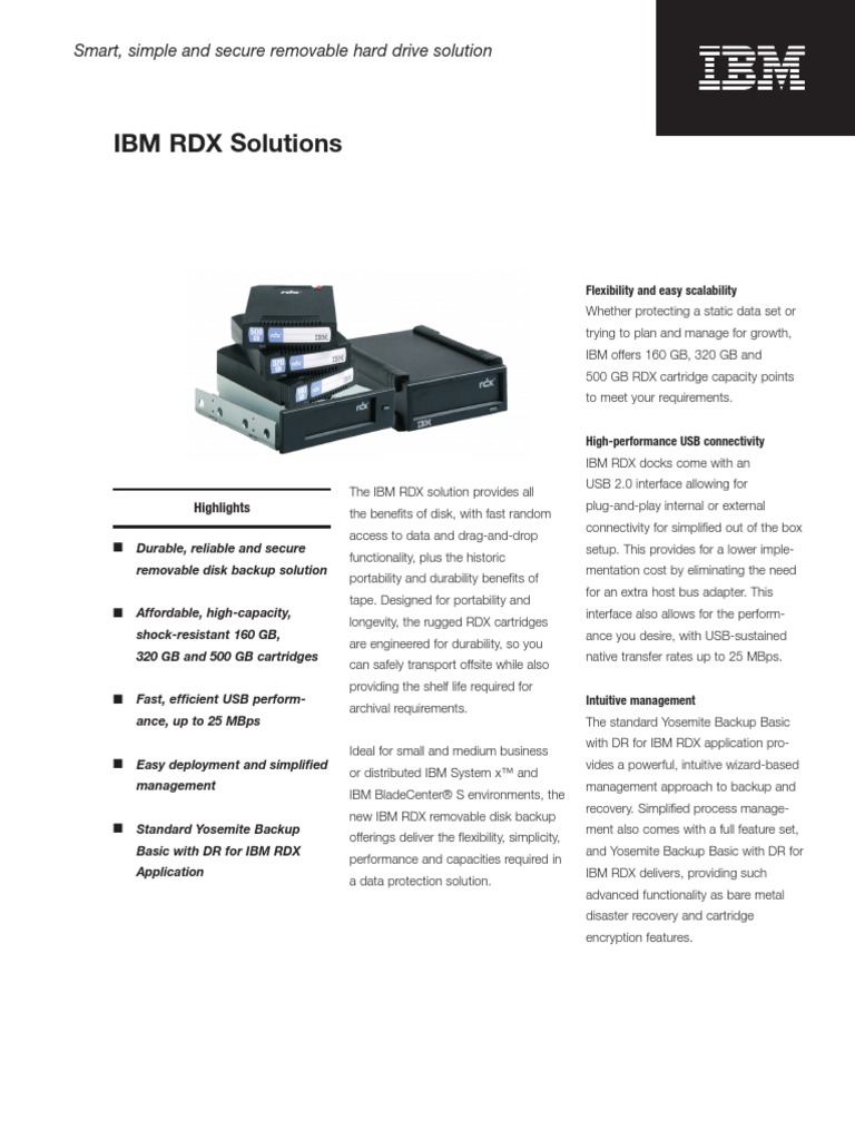 IBM RDX Solutions: Smart, Simple and Secure Removable Hard Drive ...