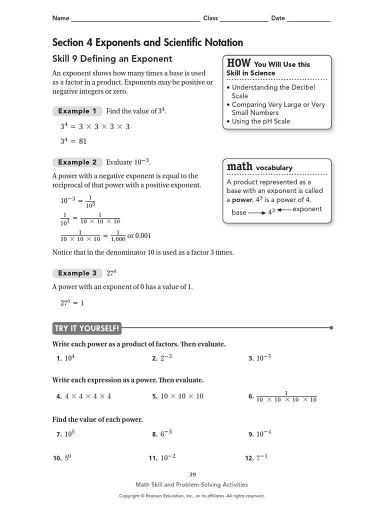 Exponents Scientific Notation | PDF | Planets | Decibel