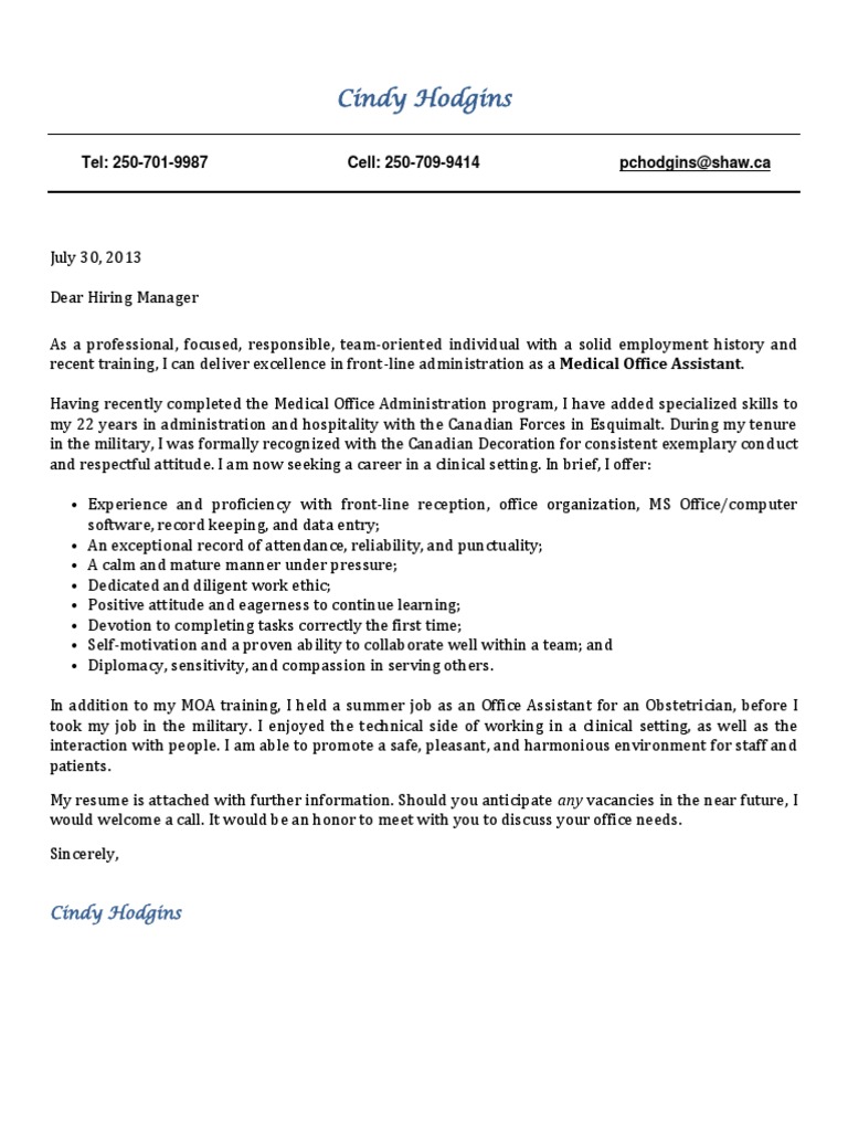 Cindy Resume and Cover Letter | PDF