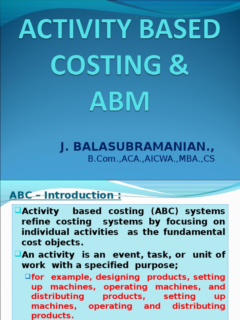 Abc Costing | PDF | Cost | Profit (Accounting)