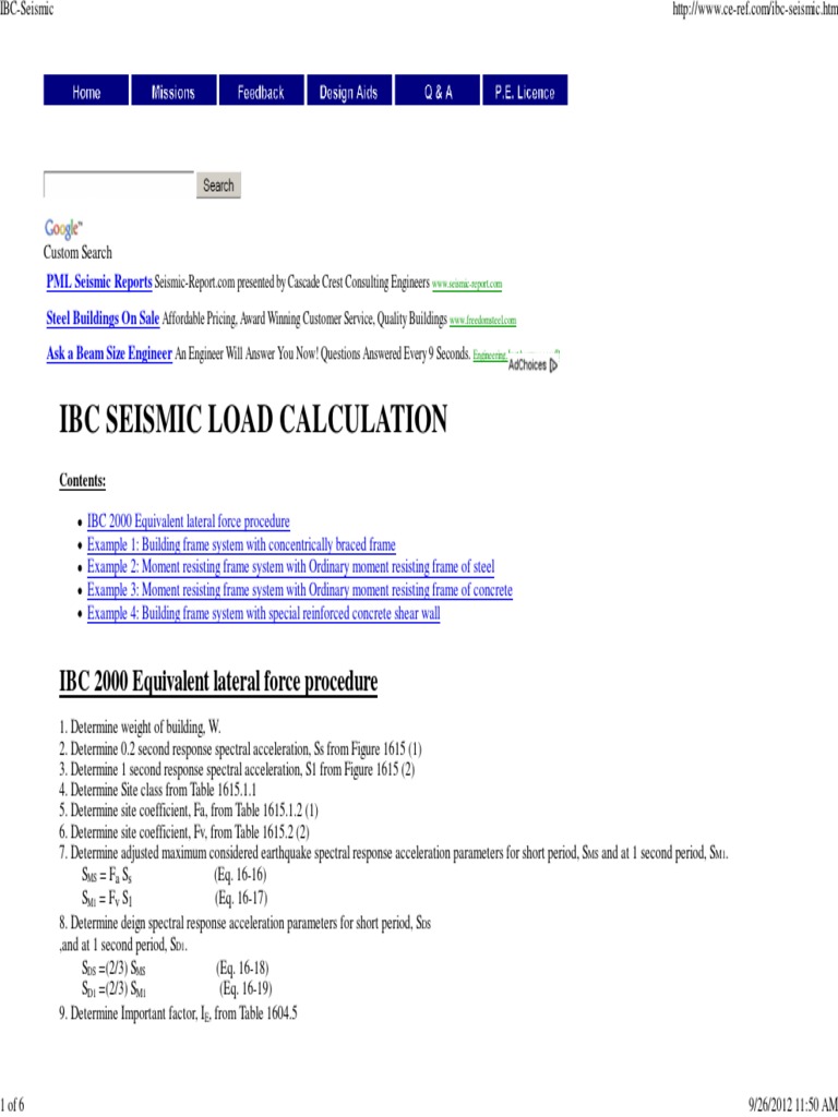 Seismic - IBC Worked Examples - Seismic | PDF | Civil Engineering ...