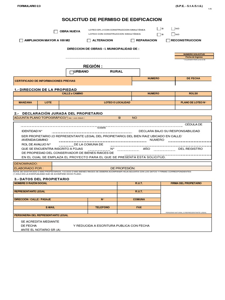 2.3 Solicitud Permiso de Edificación | PDF | Arquitecto | Science