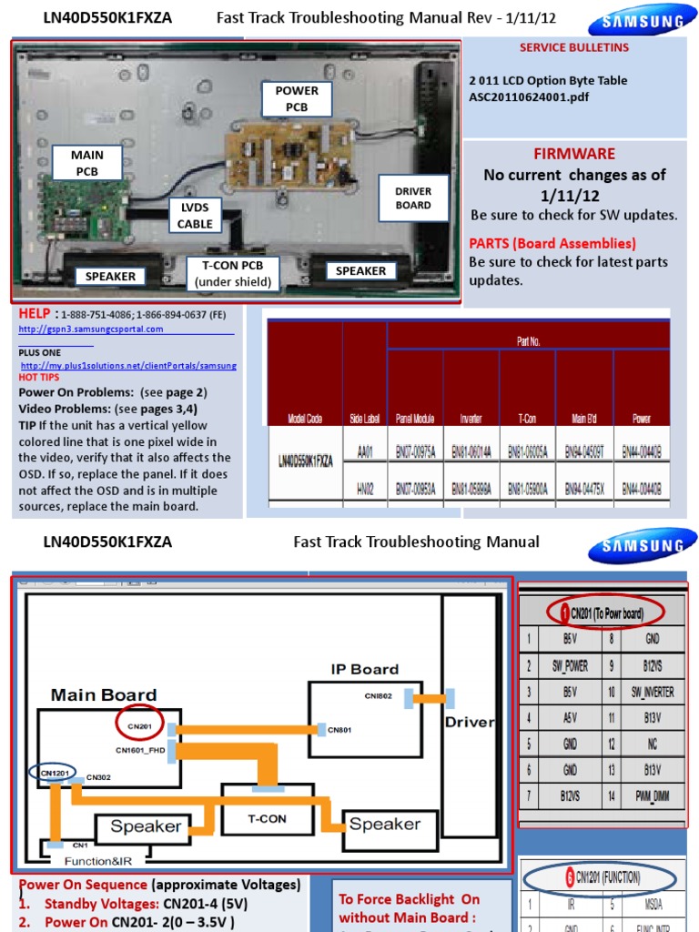 Samsung LCD Ln40d550k1fxza Fast Track (X) | PDF | Electrical Connector ...