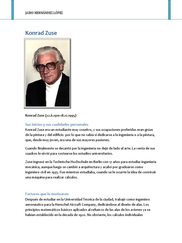 Konrad Zuse | Ciencia y Tecnología | Tecnología