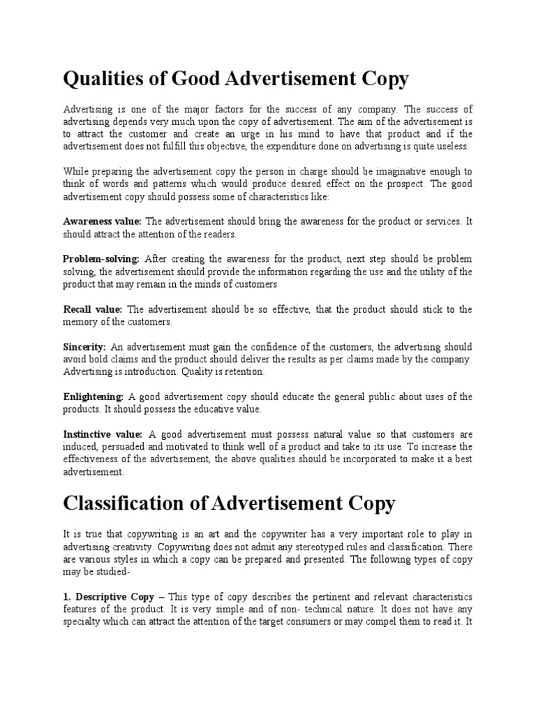 Effective Advertising Words