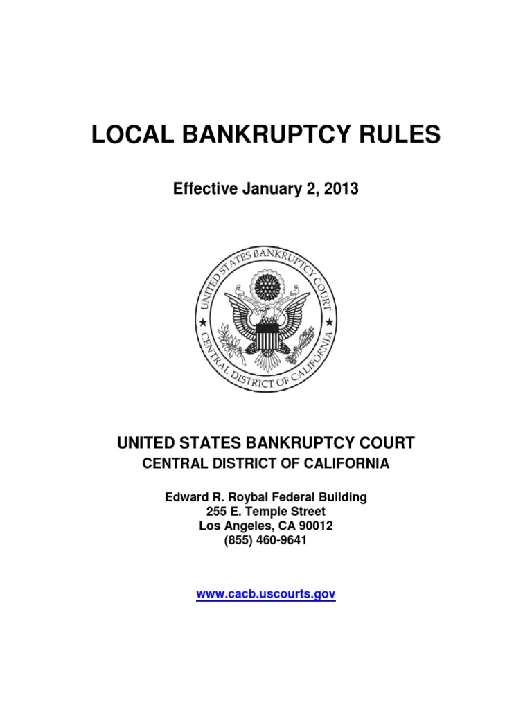 Local Bankruptcy Rules Overview | PDF | Discovery (Law) | Chapter 11