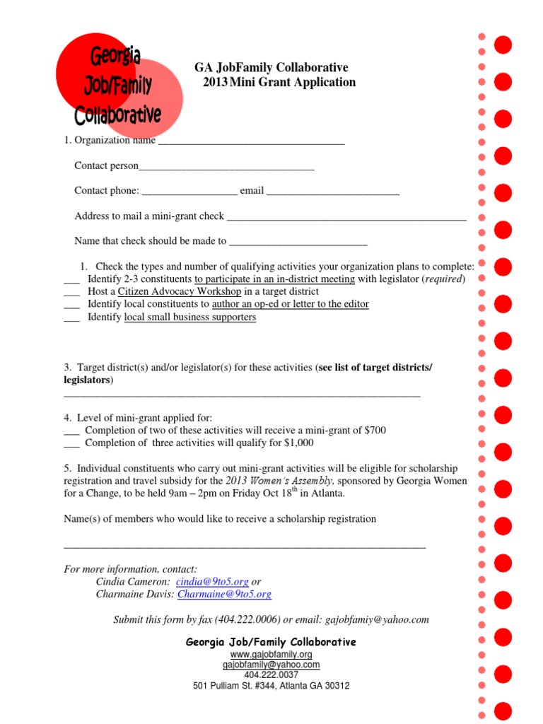 Mini Grant Application 2013 | PDF