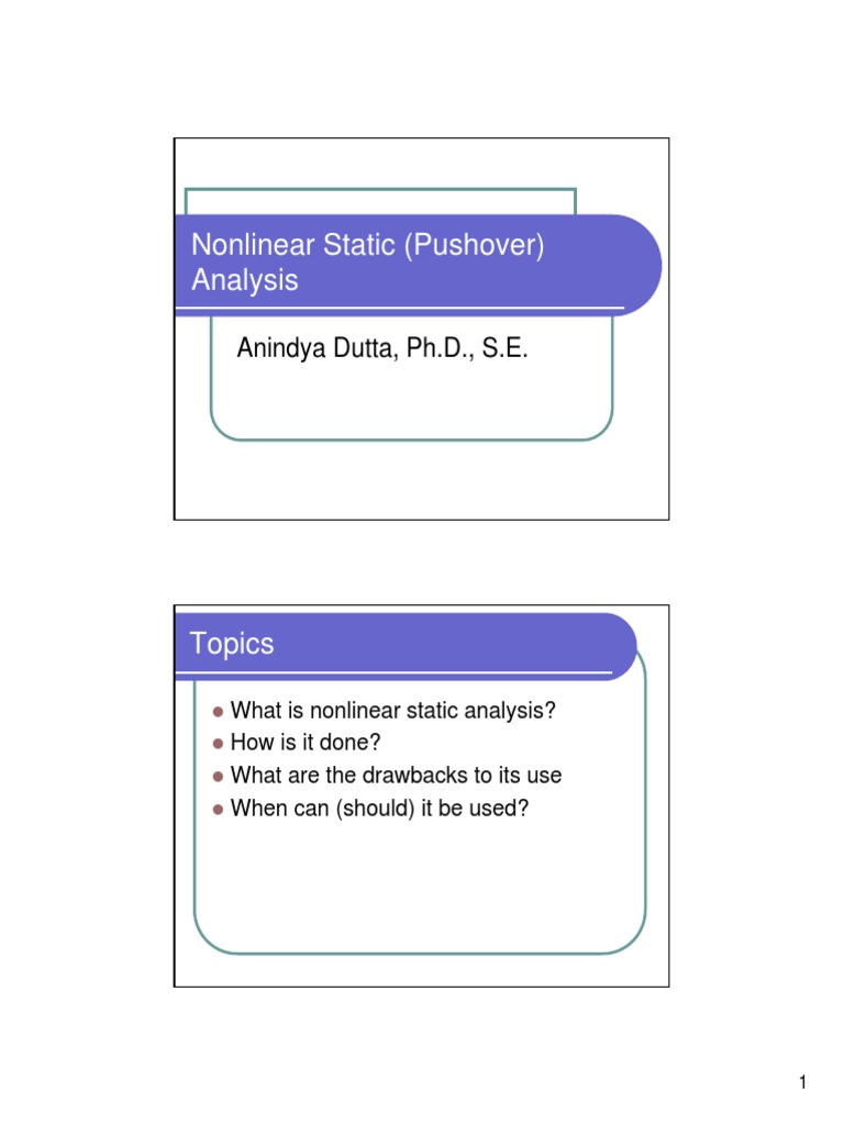 Pushover Analysis | PDF | Bending | Beam (Structure)
