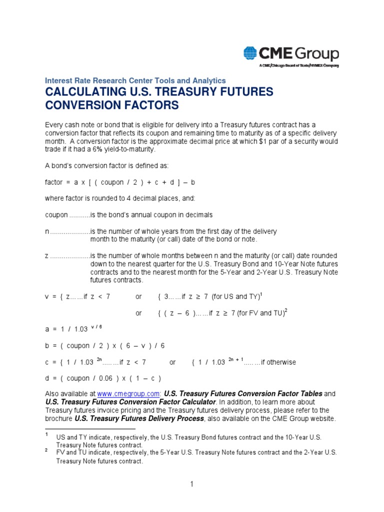 Calculating U.S. Treasury Futures Conversion Factors Final Dec 4 | PDF ...