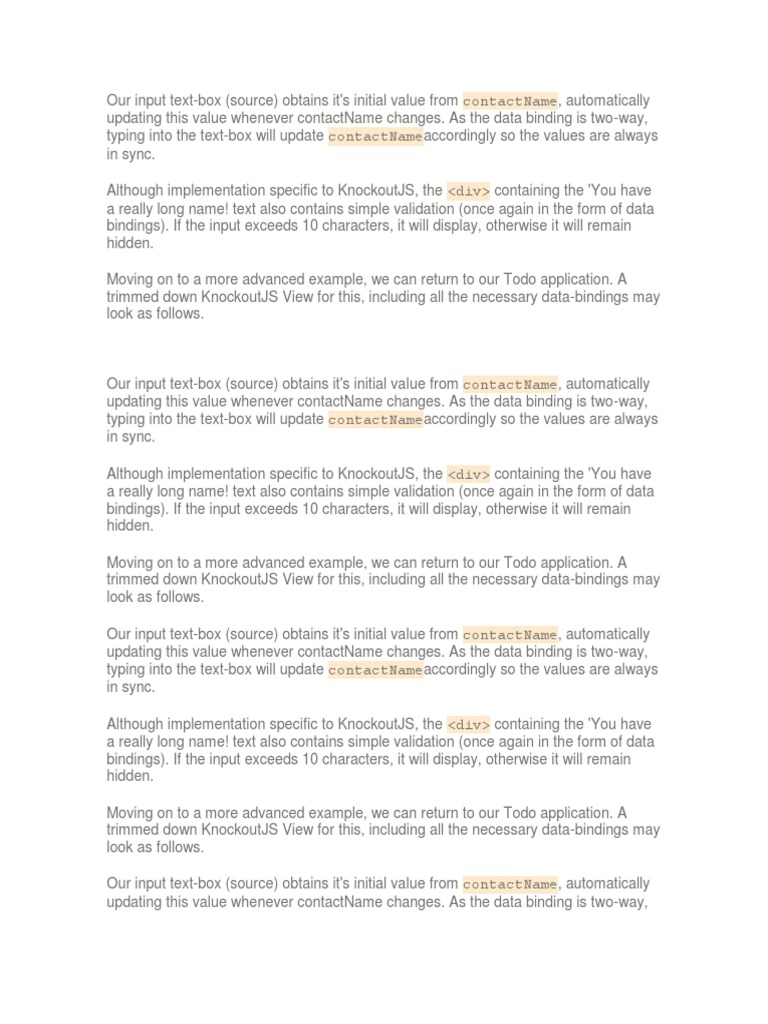 KnockoutJS Data Binding Guide | PDF | Information Technology | Computer Data