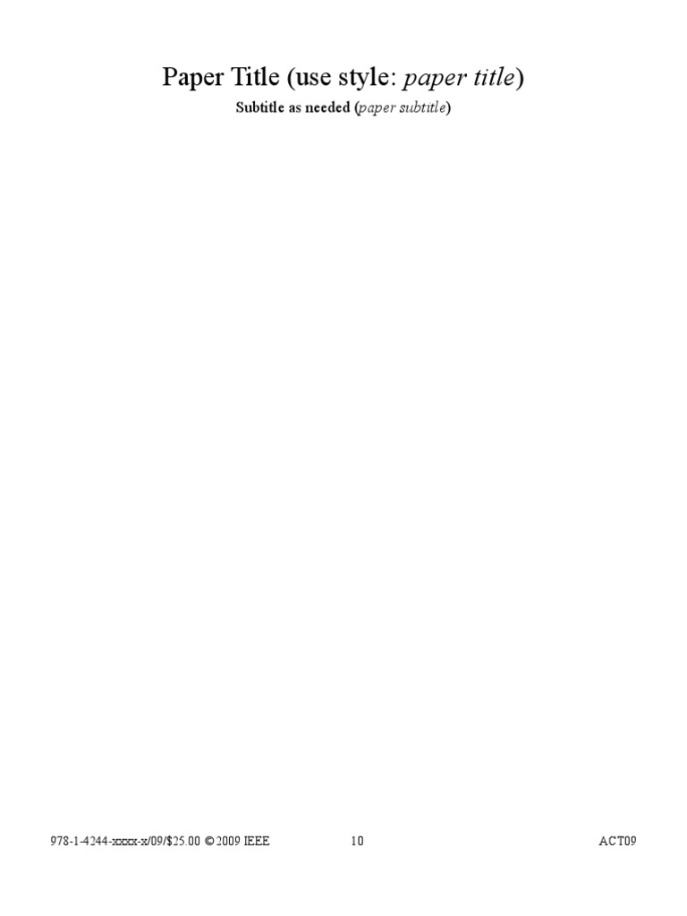 Paper Title (Use Style: Paper Title) : Subtitle As Needed (Paper ...