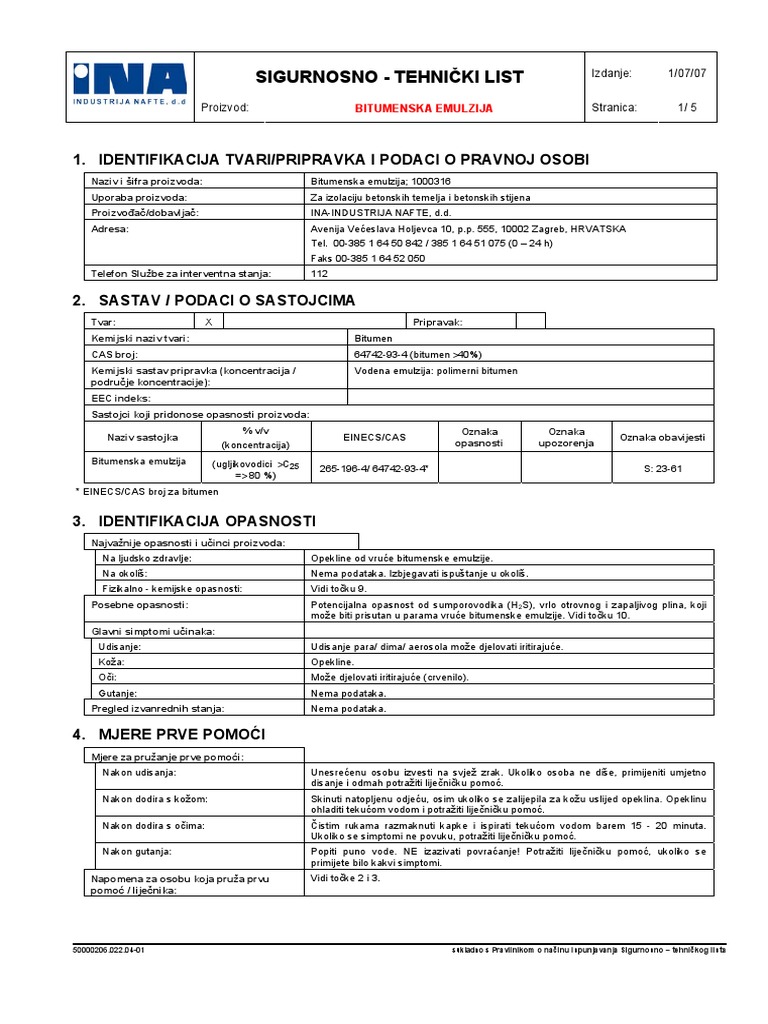 Bitumenska Emulzija | PDF
