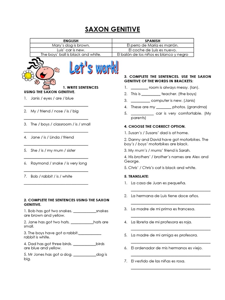 Saxon Genitive Exercises and Worksheets | PDF | Language Arts & Discipline