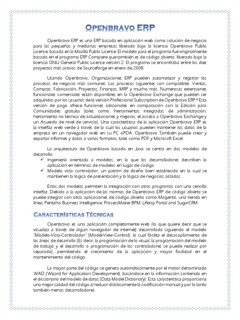 OpenBravo ERP | PDF | Planificación de recursos empresariales | Software
