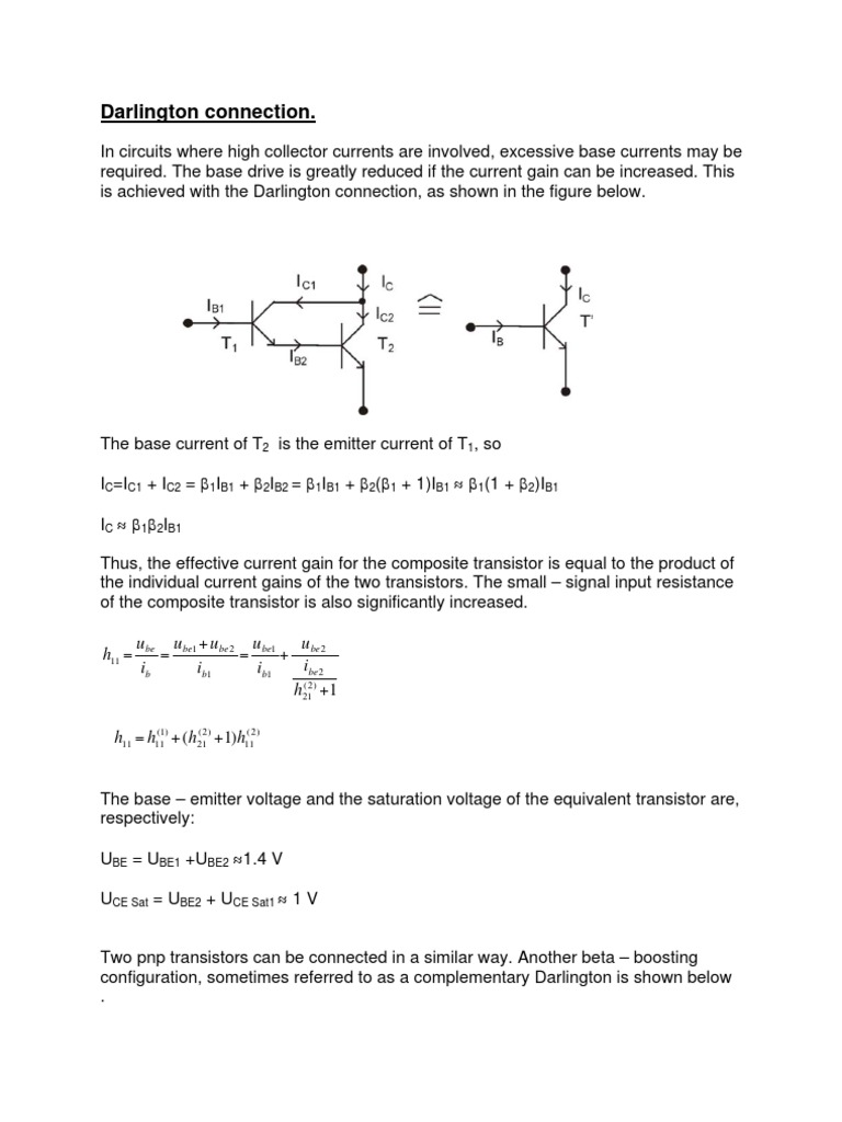 Darlington Connection.: I U I U I U U I U H | PDF | Field Effect ...