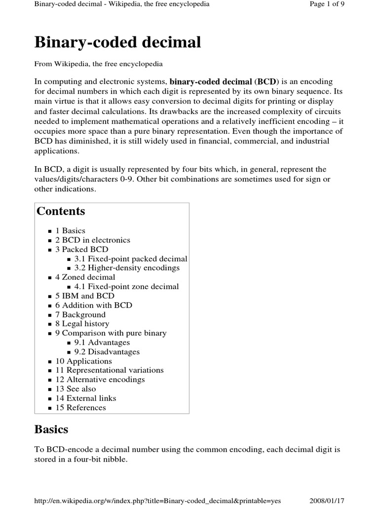 Wiki BCD | PDF | Binary Coded Decimal | Byte