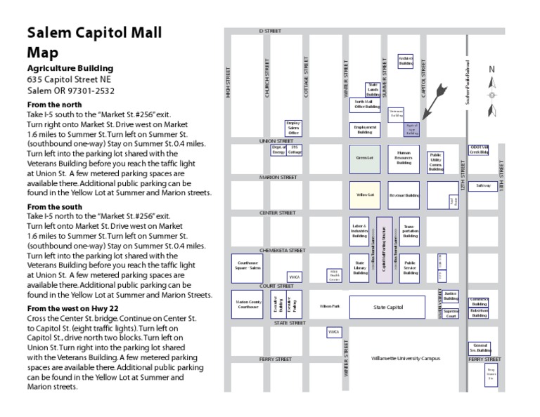 Salem Capitol Mall Map: Agriculture Building | PDF