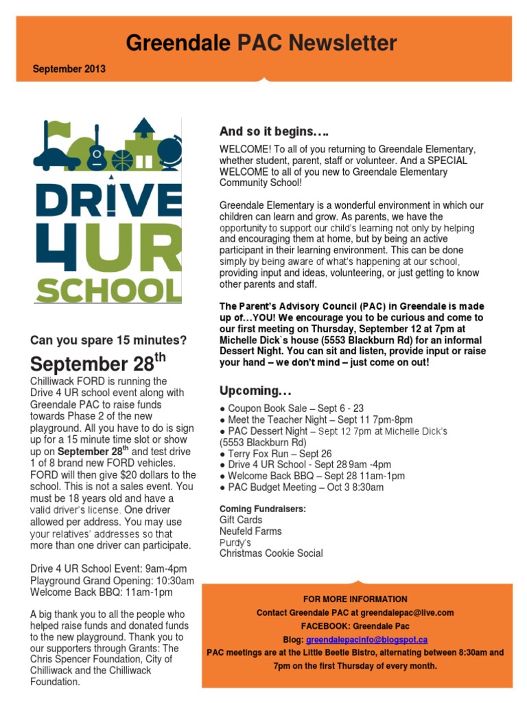 Welcome Back Newsletter 2013 | PDF | Business