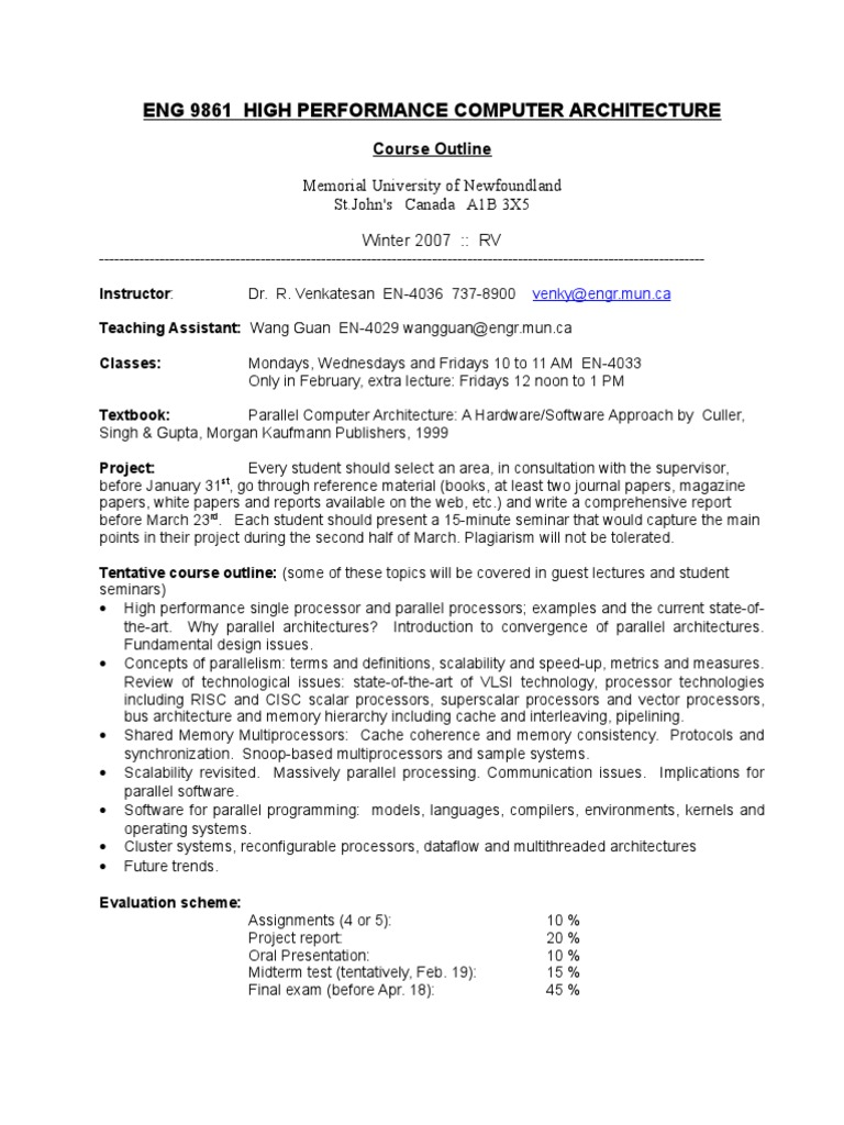 Outline | PDF | Parallel Computing | Concurrent Computing