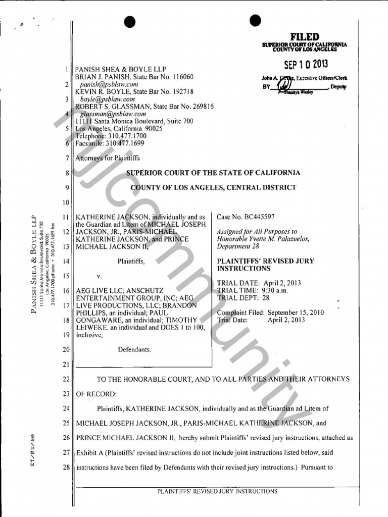 Jackson Proposed Jury Instructions