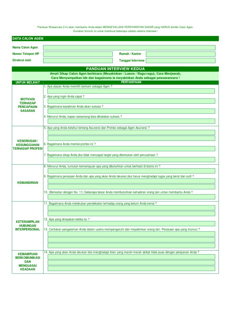 Panduan Interview 2 Prudential | PDF