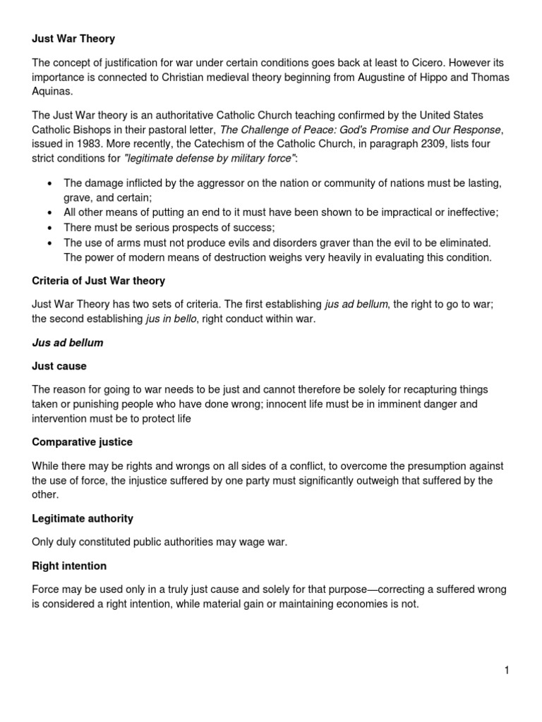 Just War Theory | PDF | Just War Theory | Social Institutions