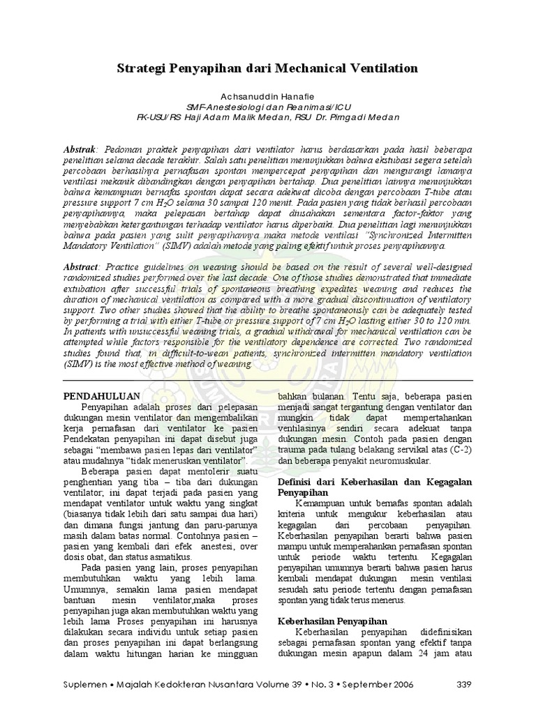 Weaning Ventilator | PDF